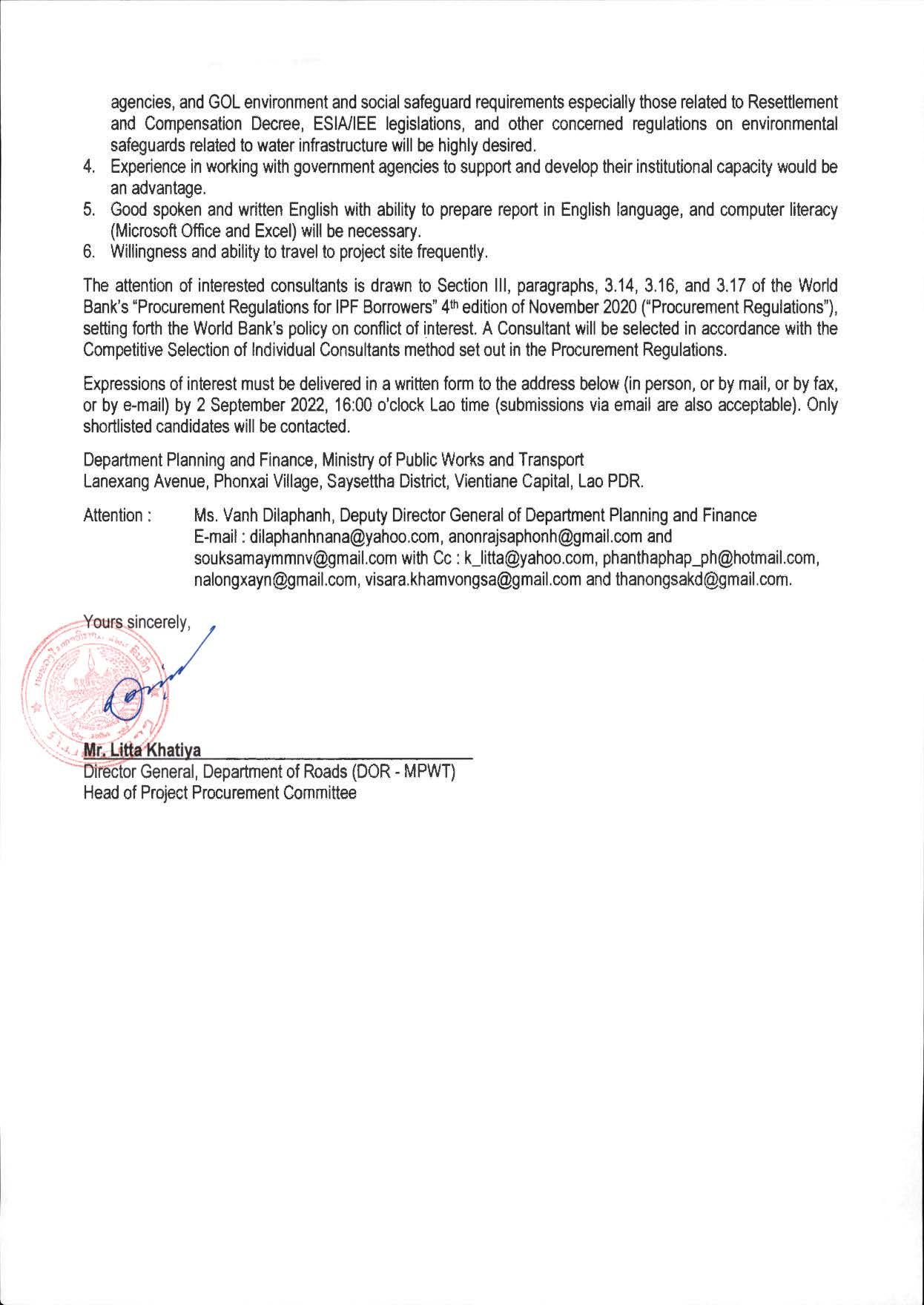 Project Detail | Ministry of Public Works and Transport